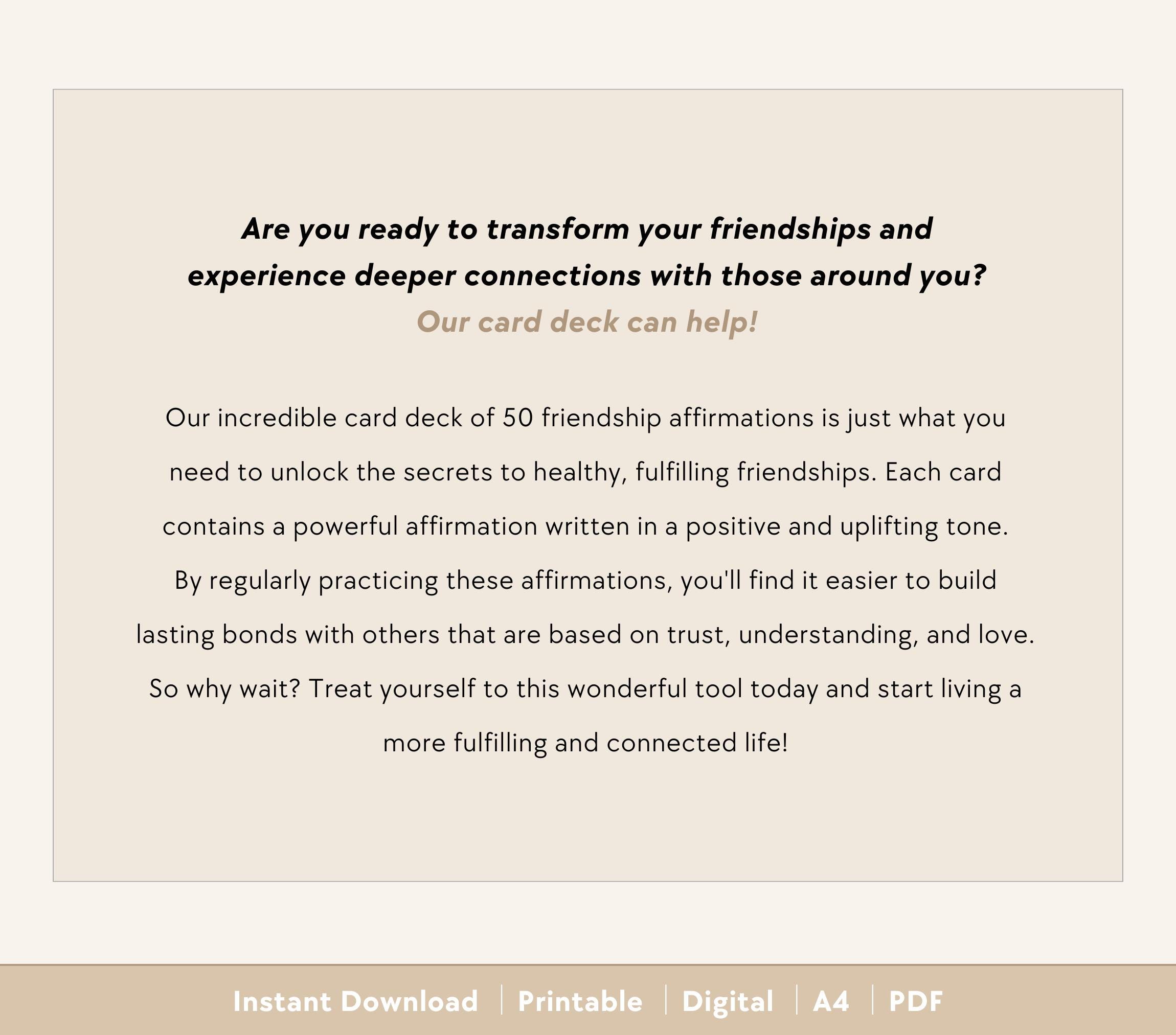 Friendship Affirmations | Oracle Cards - Build & Manifest Healthy ...
