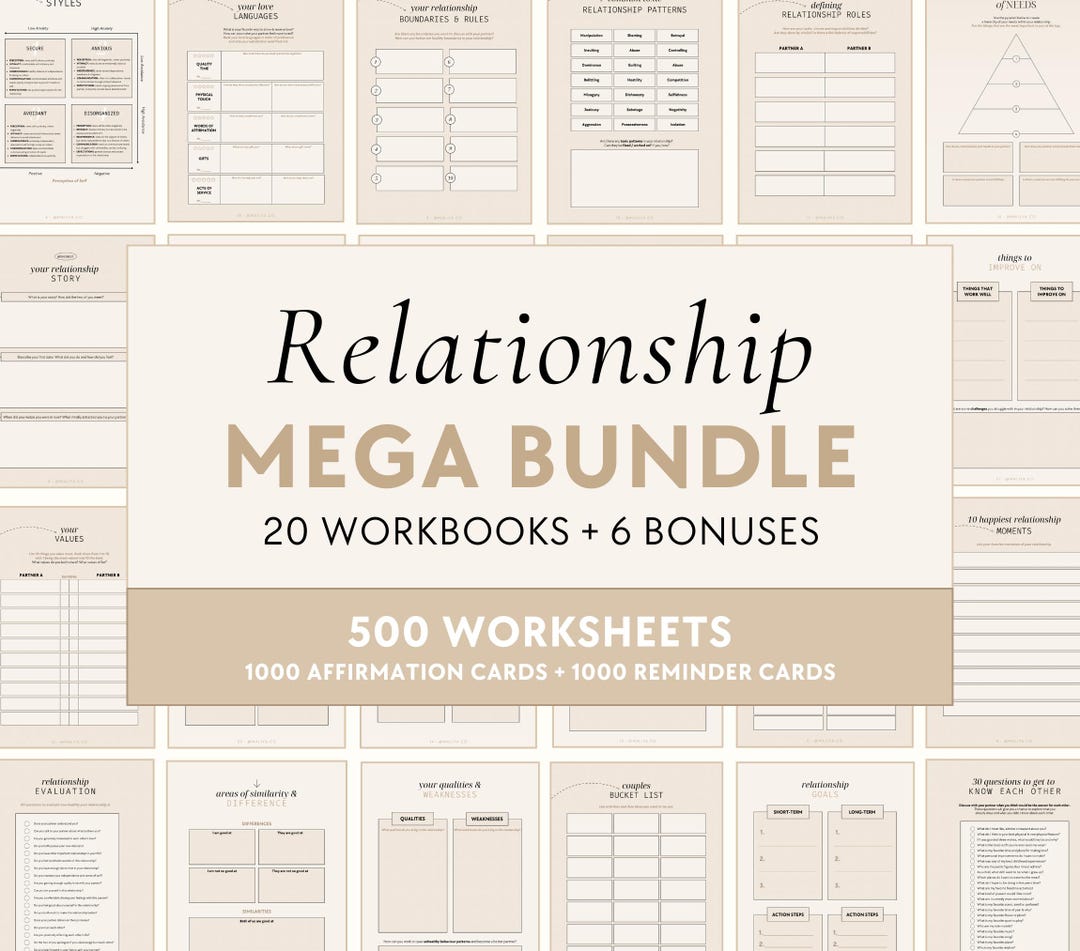 Relationship Bundle | Workbooks - Couples Therapy, Counseling, Marriage ...