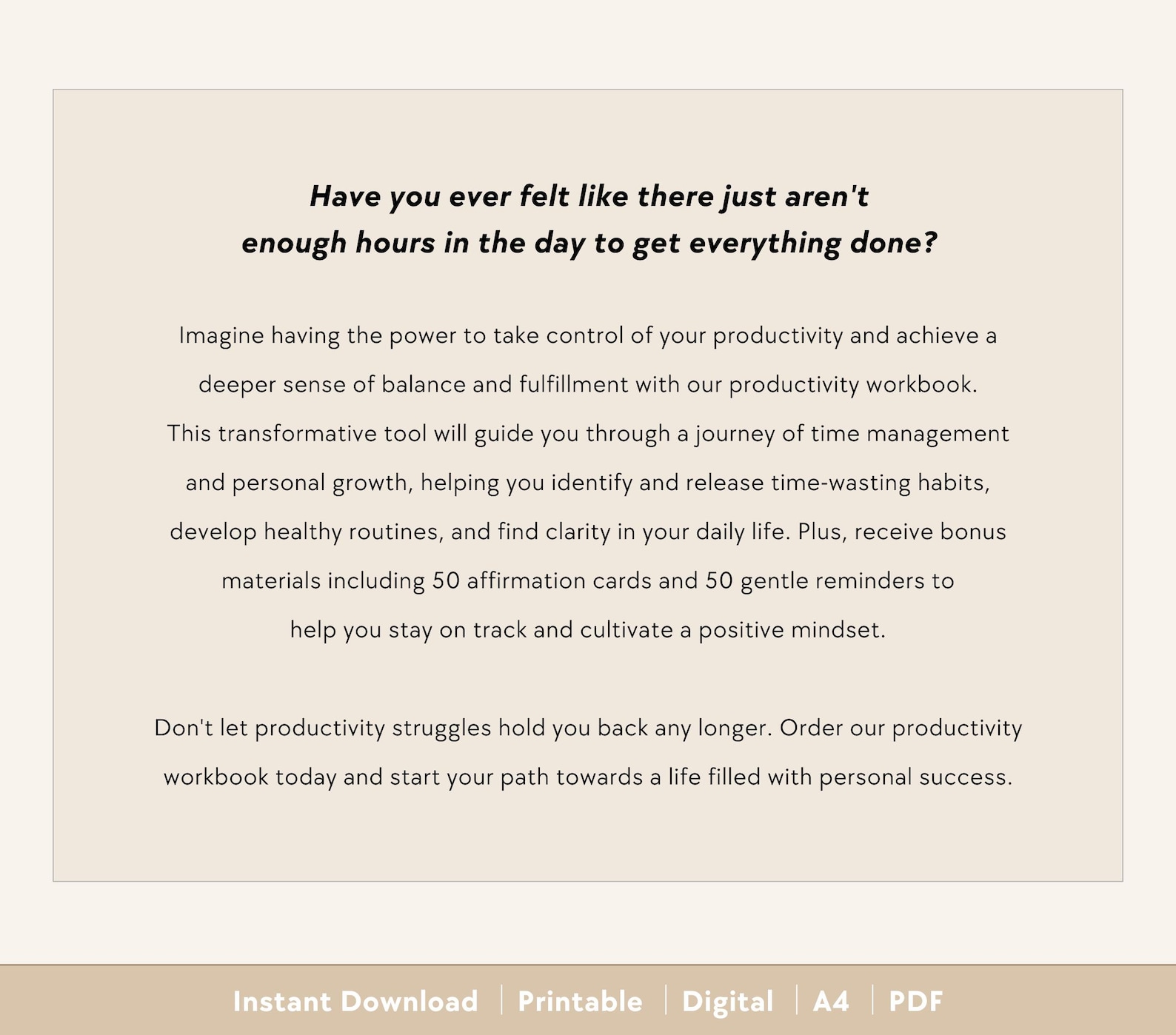 Productivity Workbook | Printable Planner, Goal Setting, Habit Tracker ...