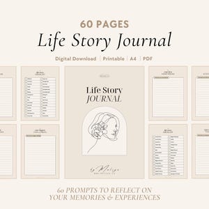 Life Story Journal | Writing Prompts, Guided Biography, Memory Book ...