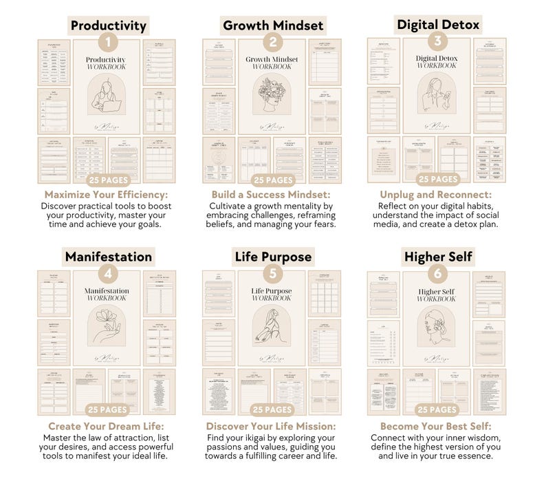 Productivity Bundle | Workbooks & Planner, Goal Setting, Habit Tracker ...