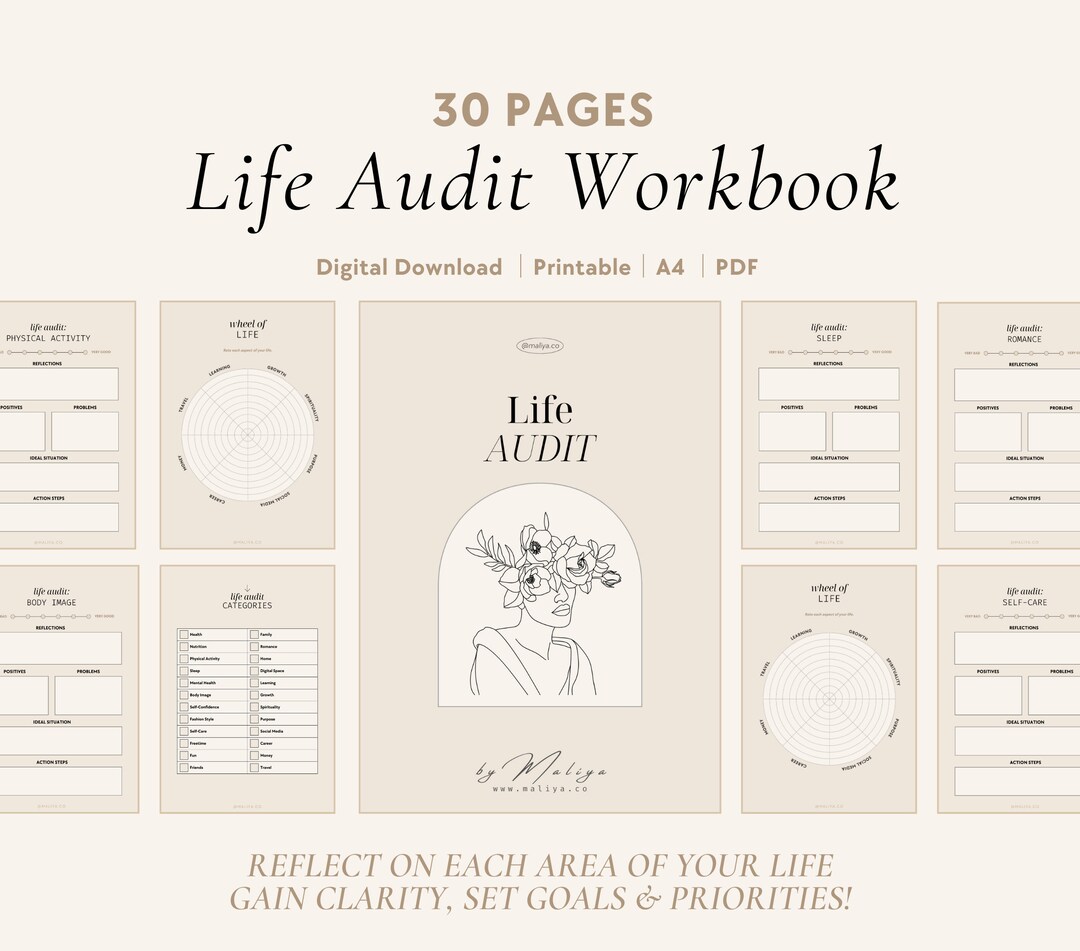 Life Audit Workbook 2024 Wheel of Life, Reset, Personal Growth, Self ...
