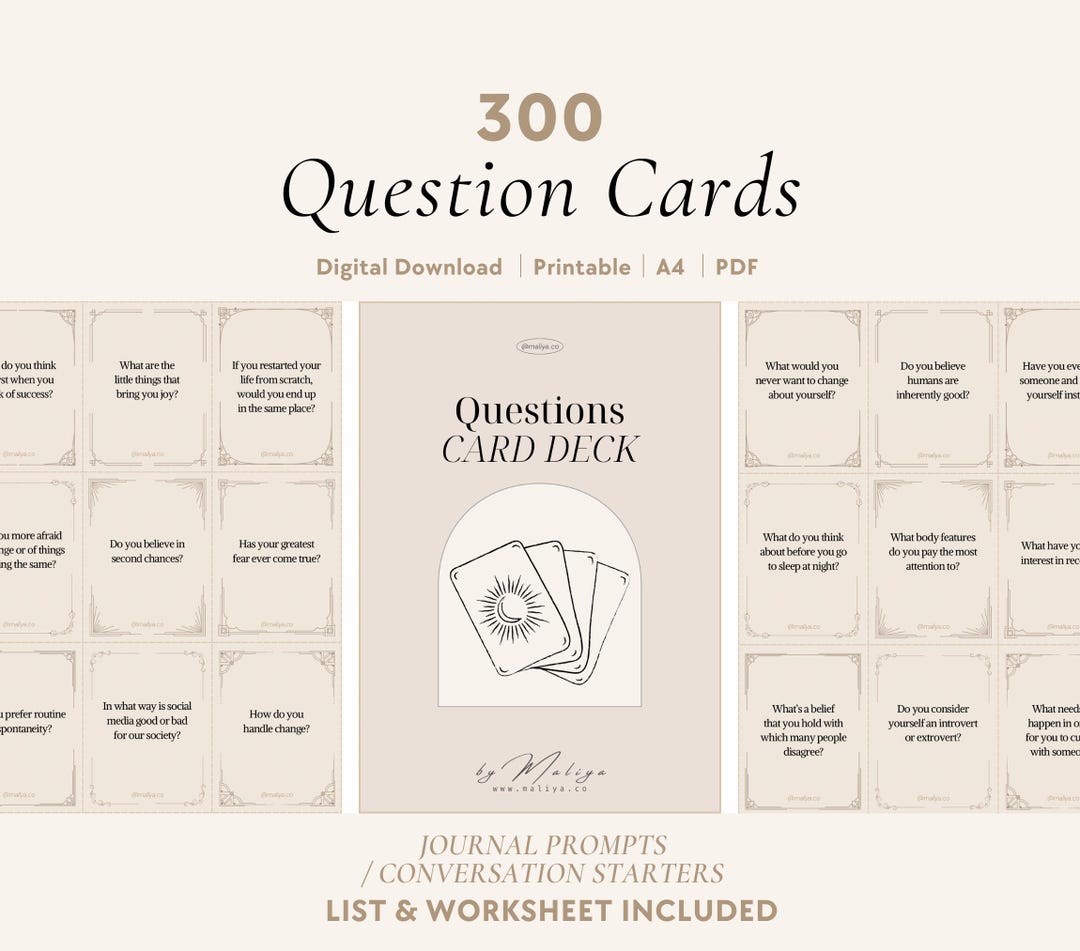 300 Question Cards | Deep Talk, Conversation Starters, Date Night ...