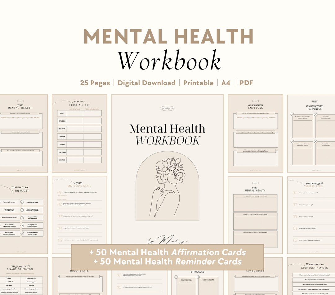 Mental Health Workbook Emotions Wheel, Overthinking, Anxiety ...