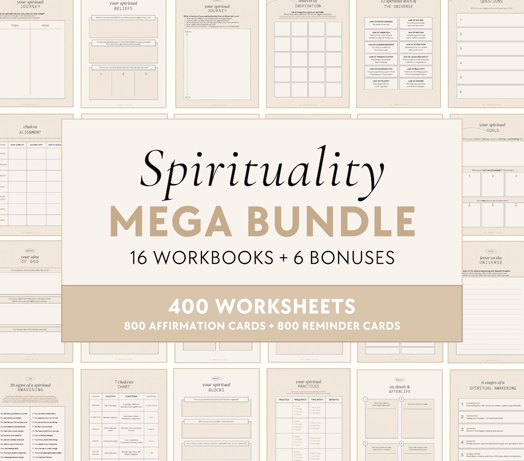 Spirituality Bundle | Workbooks - Shadow Work, Feminine Energy, Higher ...