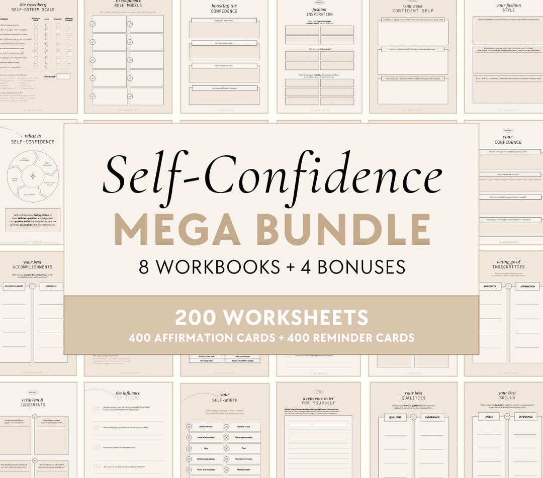 Self-confidence Bundle | Workbooks - Self-love, Self-esteem, Body ...