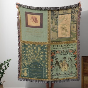 Book Covers Blanket, Woven Little Women Book Throw Blanket, Anne of ...