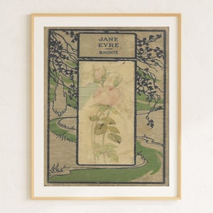 Jane Eyre Charlotte Bronte Book Cover Poster, Vintage Book Cover Art ...