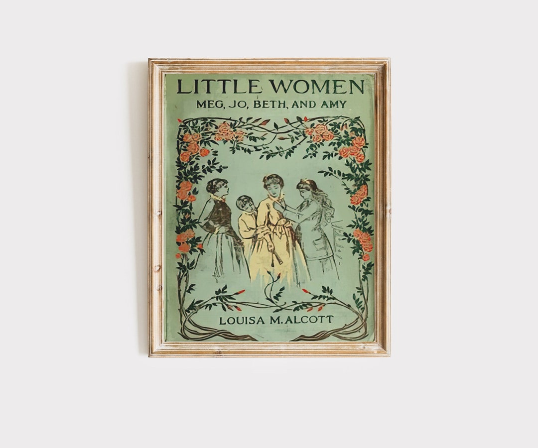 Little Women Vintage Book Cover Fine Art Print, Louisa May Alcott Book ...