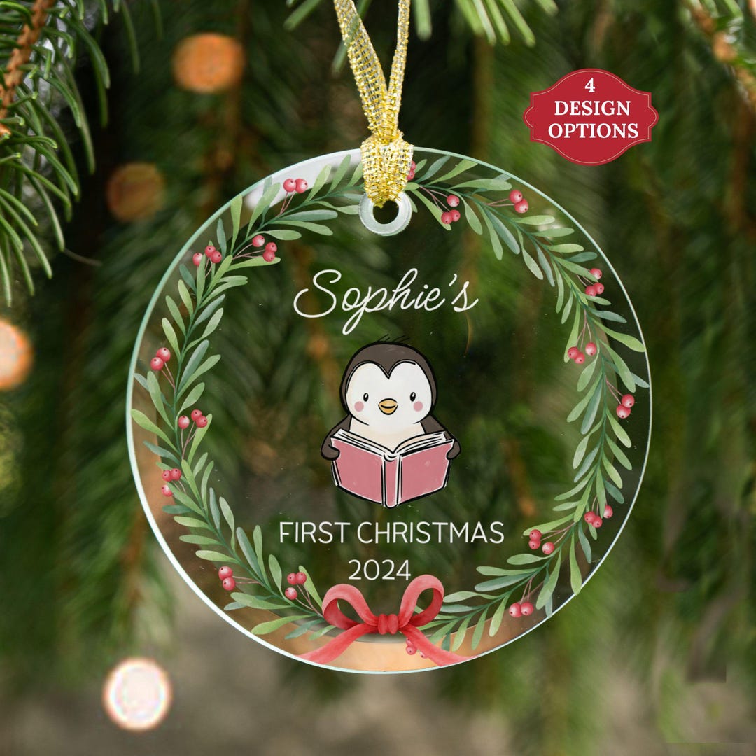 Personalized Baby's First Christmas Ornament 2025, Custom Glass ...
