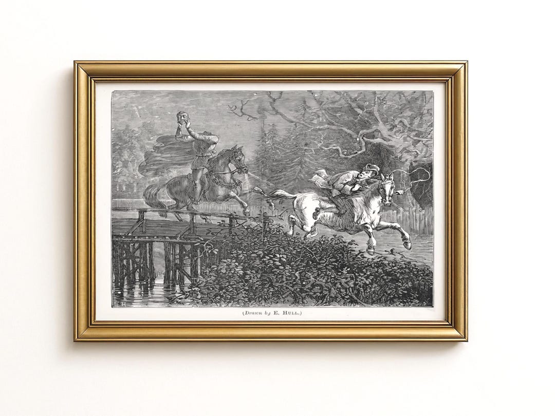 The Legend of Sleepy Hollow Art Print, Headless Horseman Poster, Gothic ...