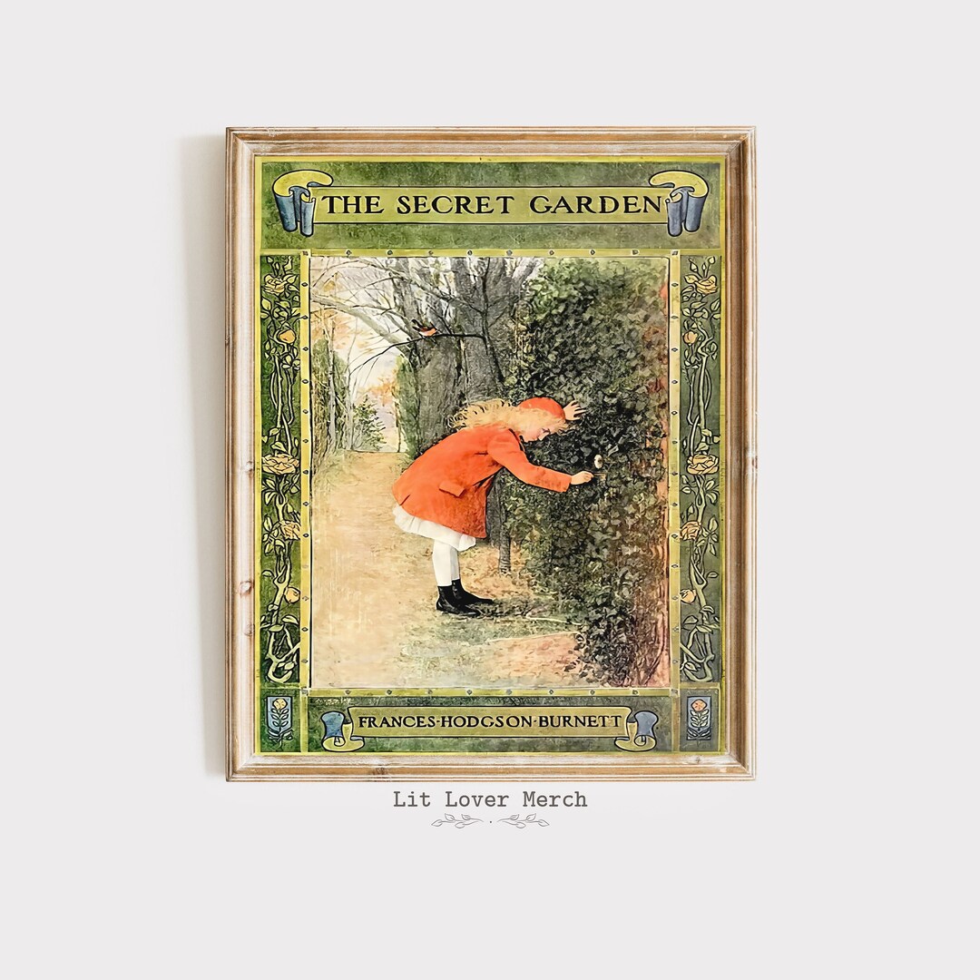 Vintage Cottagecore Book Cover Fine Art Print of the Secret Garden ...