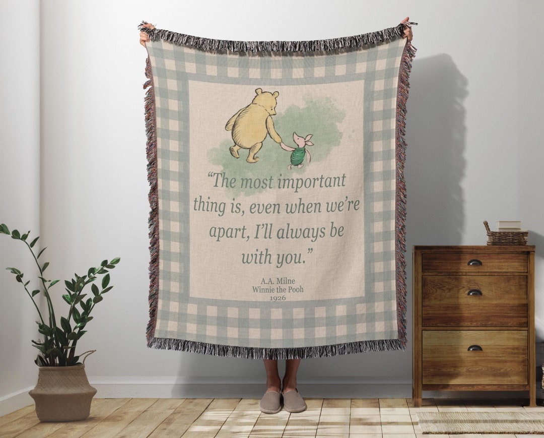 Classic Winnie the Pooh Woven Blanket, Vintage Pooh Bear Nursery ...