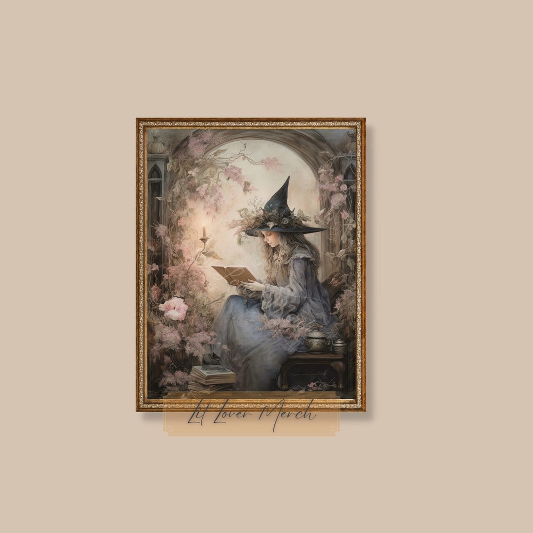 Whimsigoth Dark Cottagecore Witch Fine Art Print, Dark Academia Poster ...