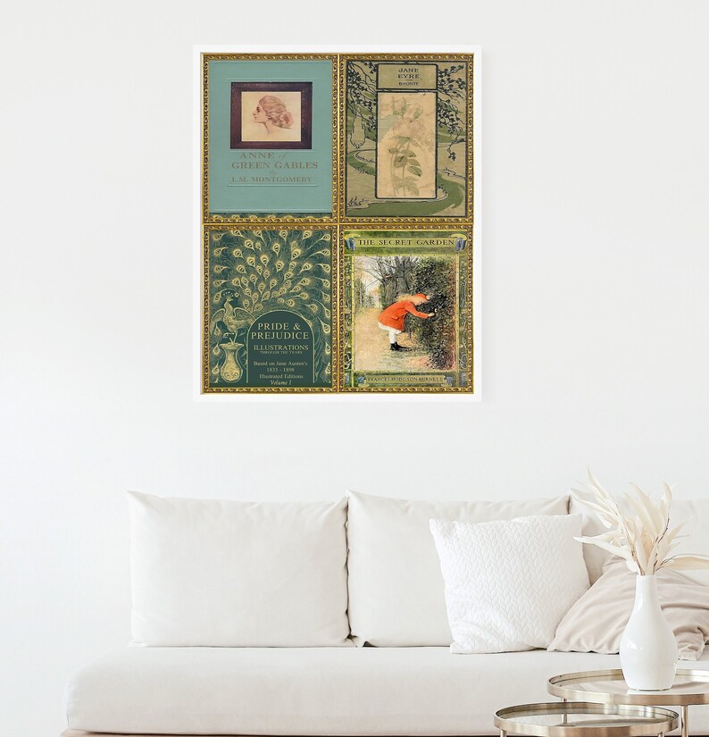 Bookworm Book Covers Wall Art Print, Gift for English Teacher Librarian ...