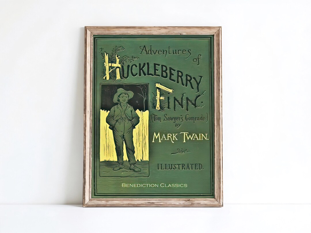 Adventures of Huckleberry Finn Poster Print, Vintage Book Cover Fine ...