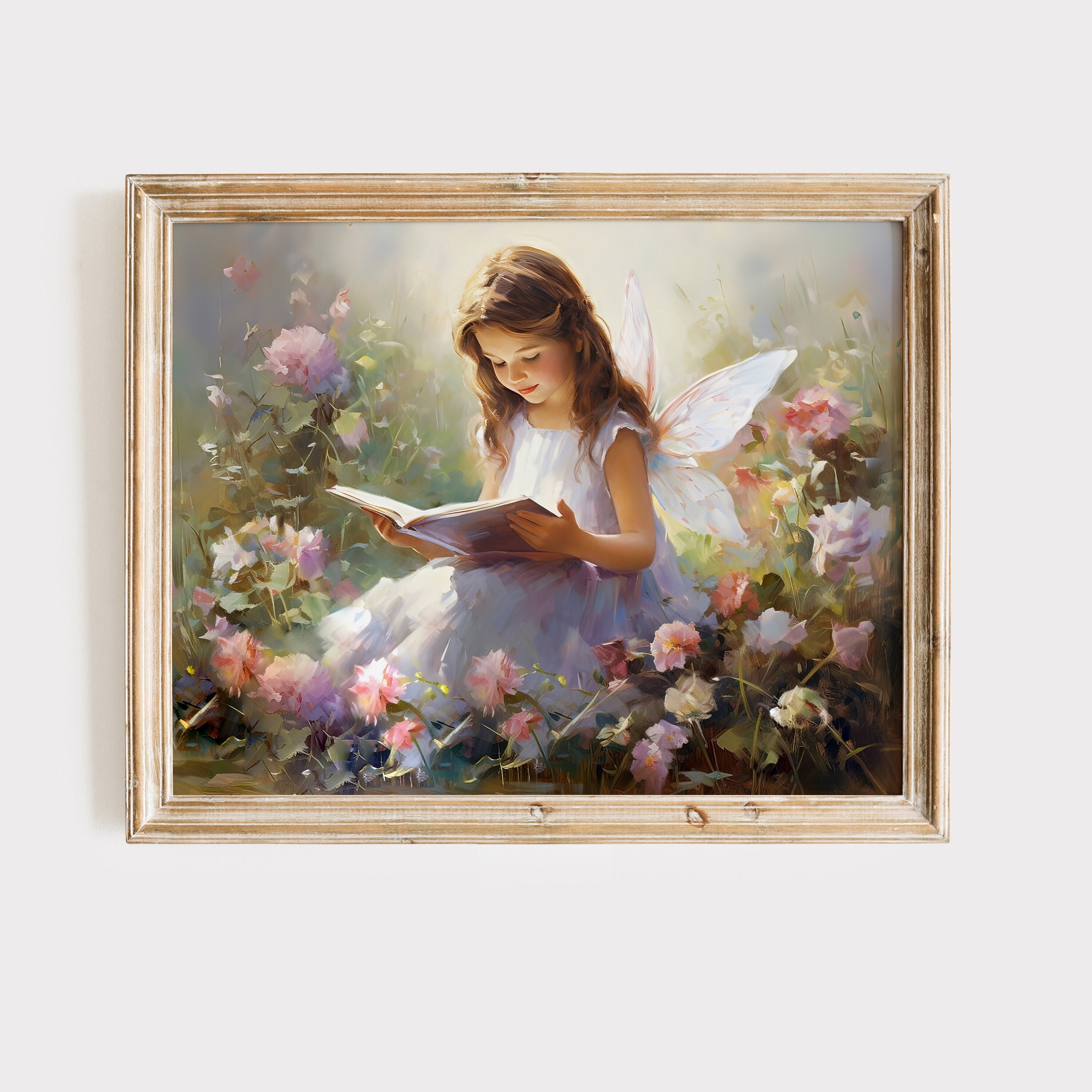 Pink Fairycore Wall Art, Nursery Fairy Wall Decor, Coquette Room Decor ...