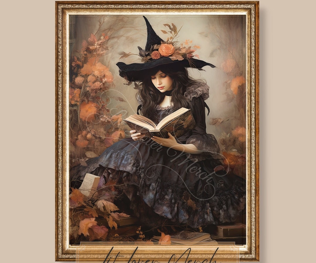 Whimsigoth Dark Cottagecore Witch Fine Art Print, Dark Academia Poster ...