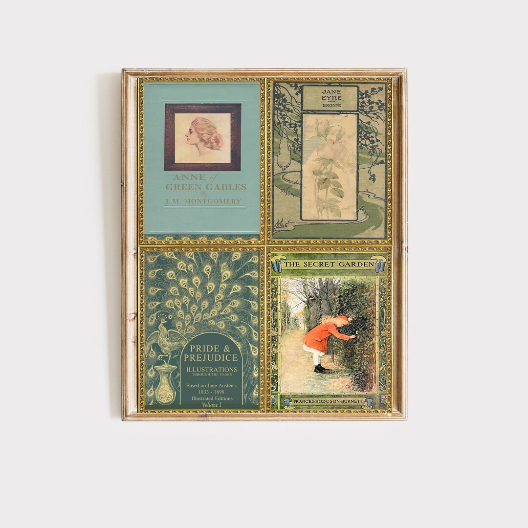 Bookworm Book Covers Wall Art Print, Gift for English Teacher Librarian ...