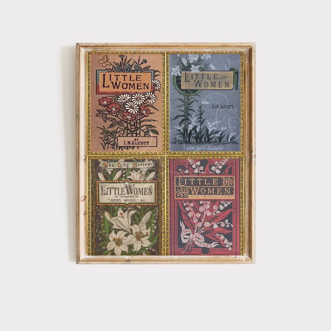 Little Women Book Cover Wall Art Print, Vintage Book Covers Giclee ...