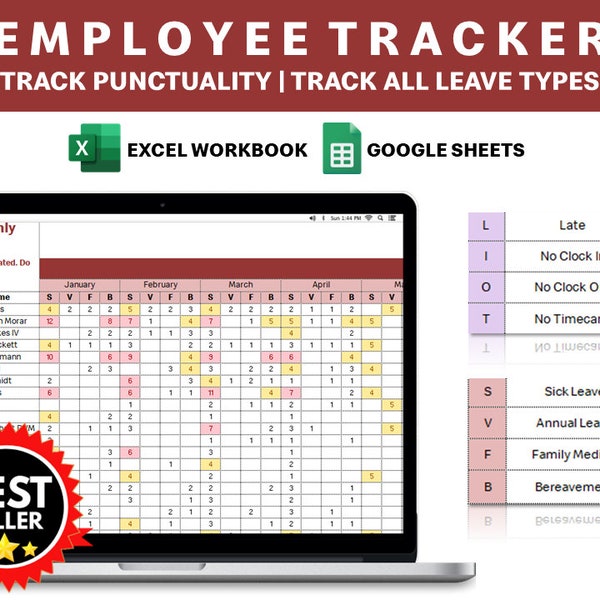 Annual Leave Tracker Excel - Etsy