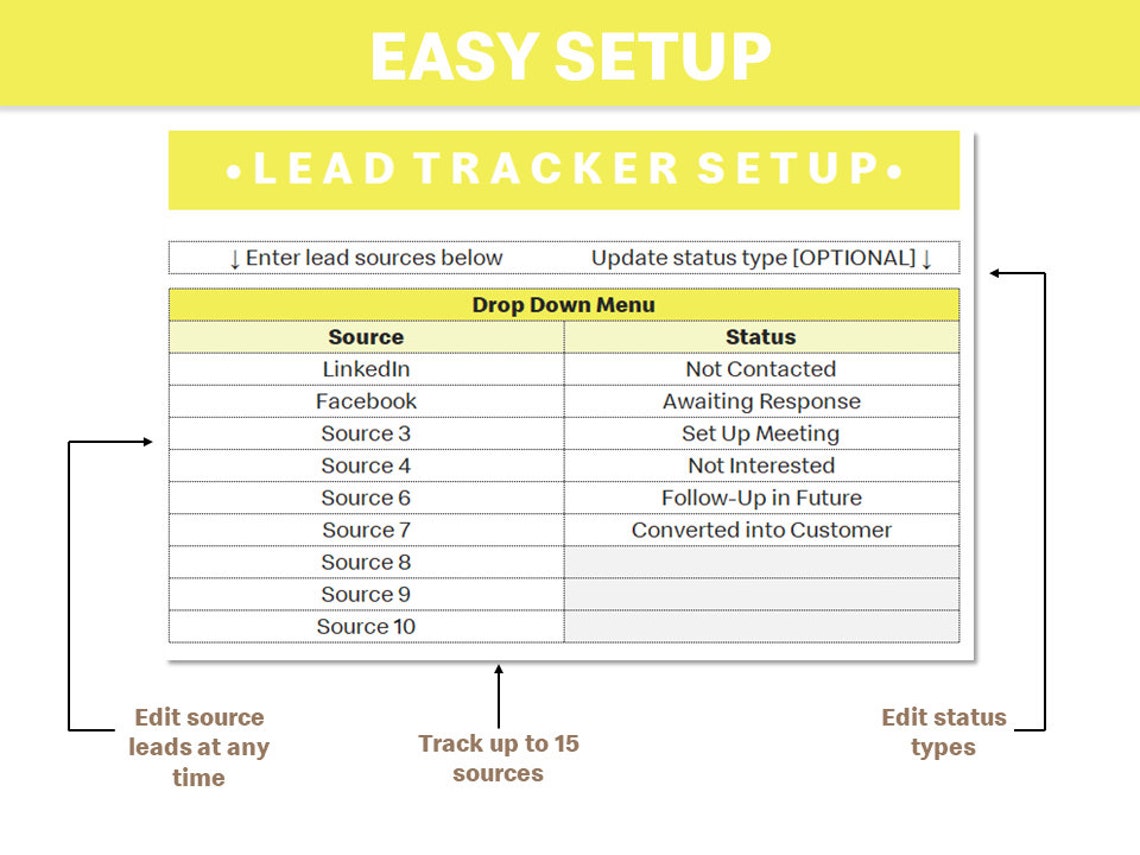 Lead Tracker, Prospect Tracker, Lead Management Template, Customer ...