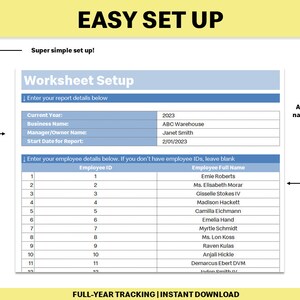 Google Sheets and Excel Employee Time off Tracker | Vacation Tracker ...