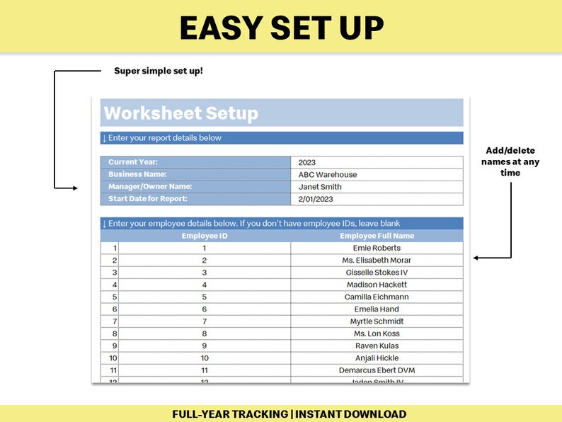 Google Sheets and Excel Employee Time off Tracker | Vacation Tracker ...