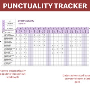 Employee Attendance Tracker, Leave Tracker, Punctuality Tracker, Excel ...