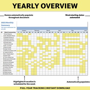 Google Sheets and Excel Employee Time off Tracker | Vacation Tracker ...