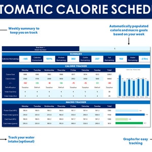 Calorie Calculator, Meal Plan Template, Macro Calorie Food Tracker ...