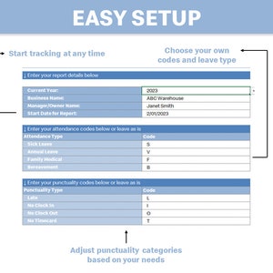 Employee Attendance Tracker, Leave Tracker, Punctuality Tracker, Excel ...