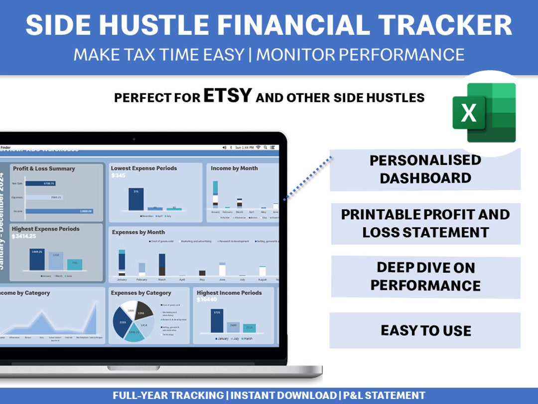 Small Business Profit and Loss Tracker, Easy to Use Excel Tool for Side ...