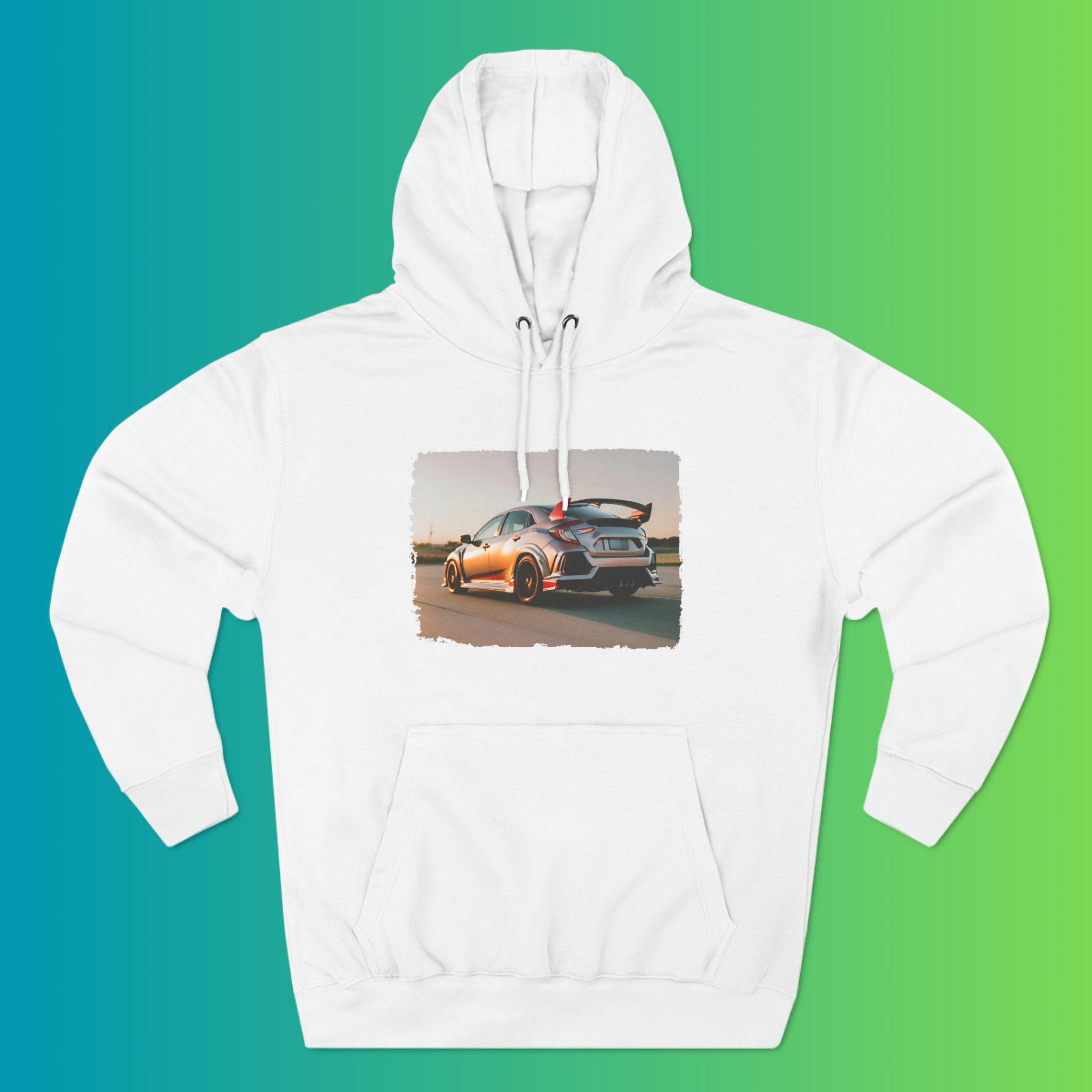 Men's Premium Honda Civic Type-r Hoodie Graphic Car Hoodie Front and ...