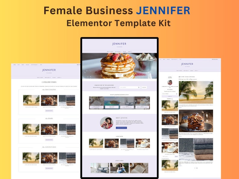 NEW Elementor Template Kit Female Business JENNIFER Elementor Pro Life Coaching Wordpress ...