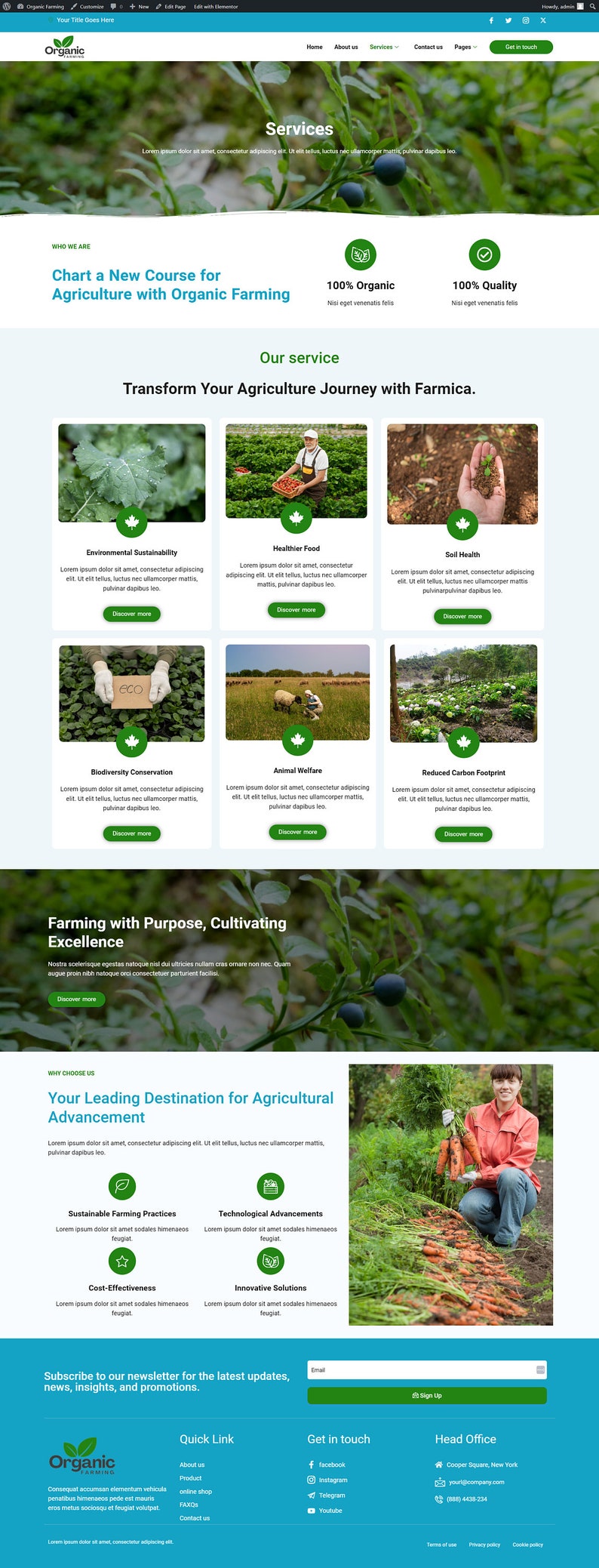 Organic Farming | Elementor Template Kit | Organic Food Service | Agriculture & Organic Farm ...