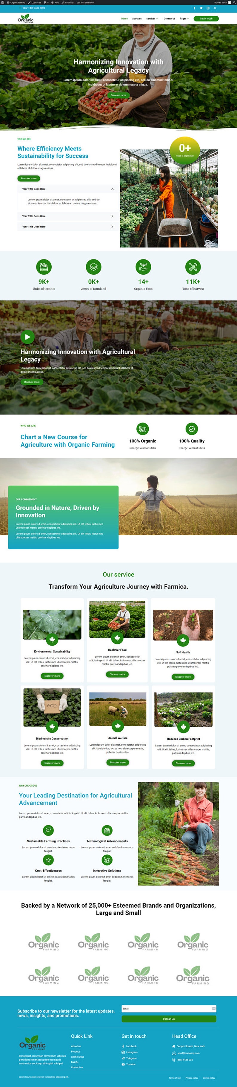 Organic Farming | Elementor Template Kit | Organic Food Service | Agriculture & Organic Farm ...
