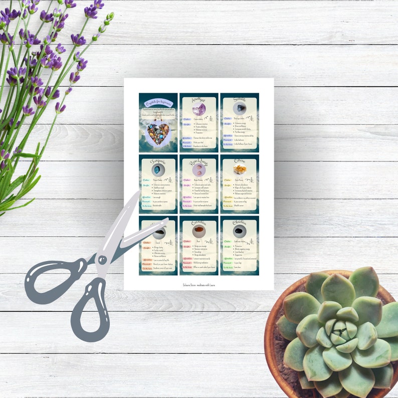 Deluxe Crystal Info Cards - Empower Your Crystal Healing Practice With ...