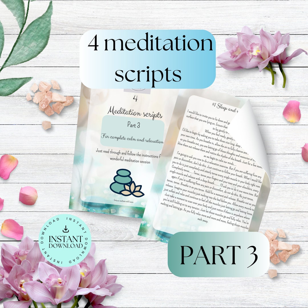 Unlock Inner Peace and Serenity With 4 Guided Meditation Scripts Bundle ...