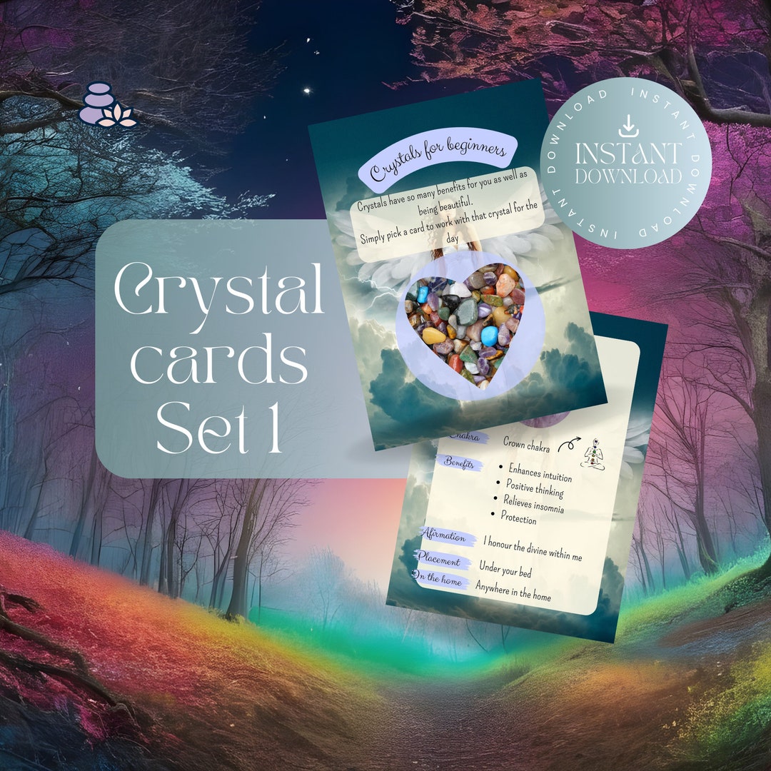 Deluxe Crystal Info Cards - Empower Your Crystal Healing Practice With ...