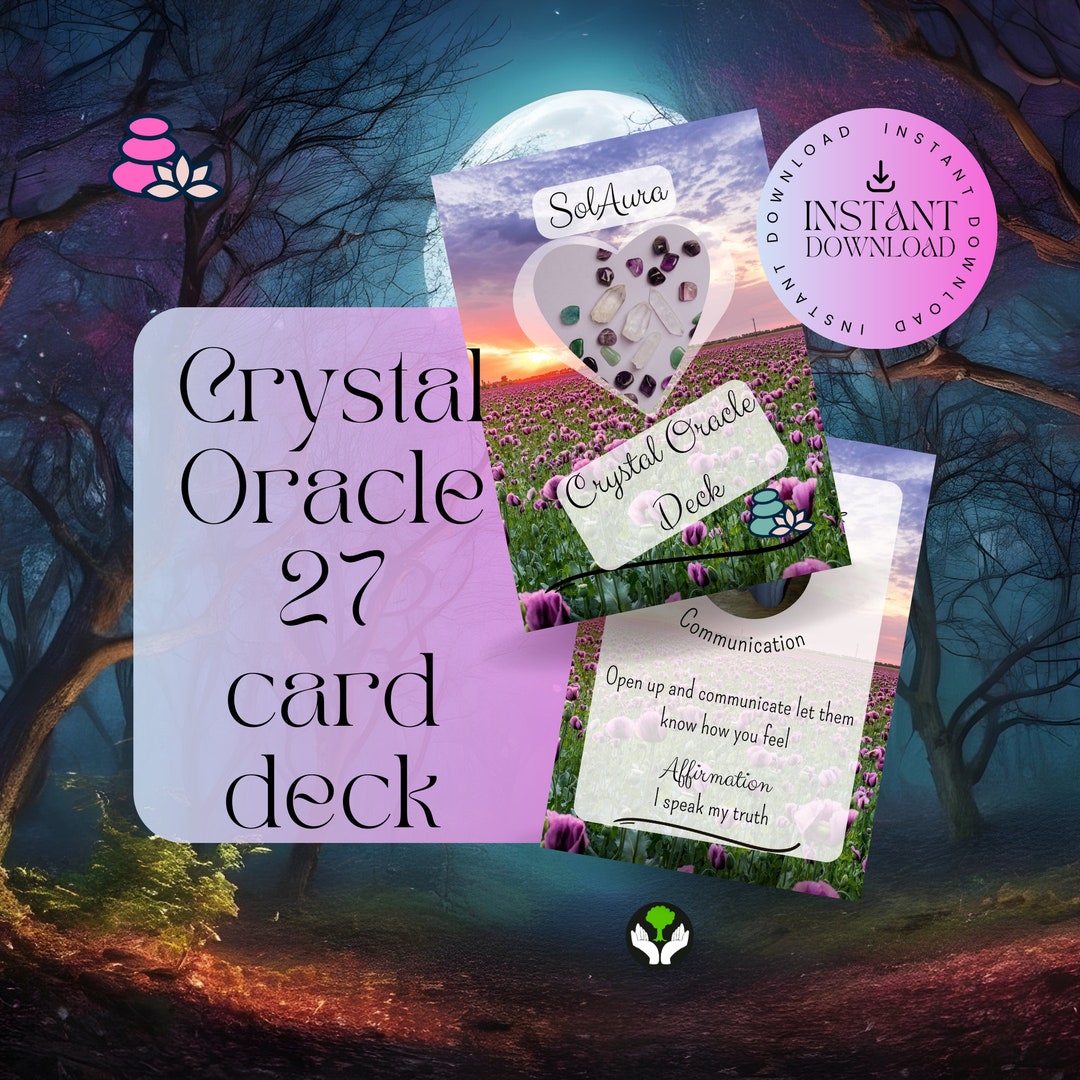 Soulful Crystals Oracle Deck: 27 Printable Cards for Self-discovery and Insights Digital ...