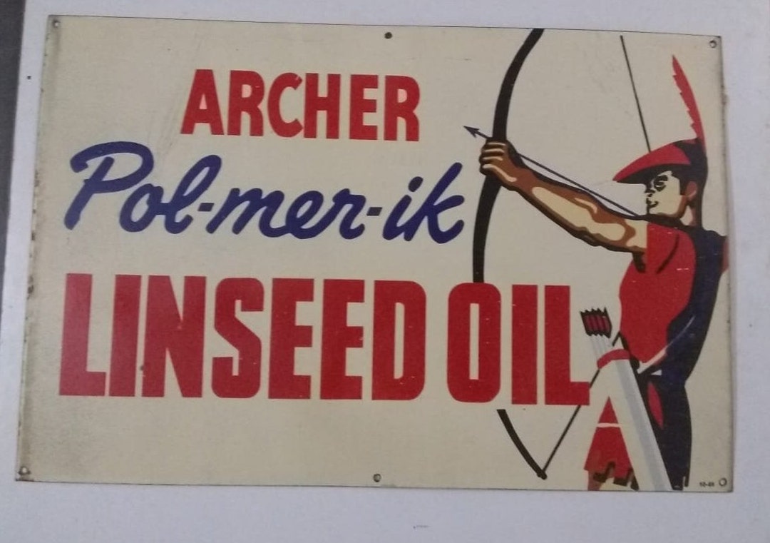 Vintage Archer Pol-mer-ik Linseed Oil Can Printed Robin Hood - Etsy