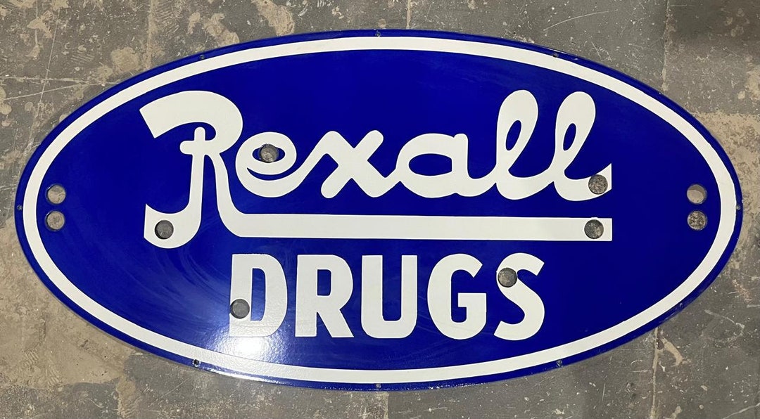 Vintage REXALL DRUGS Porcelain Sign 48X24 Inches SSP - Etsy
