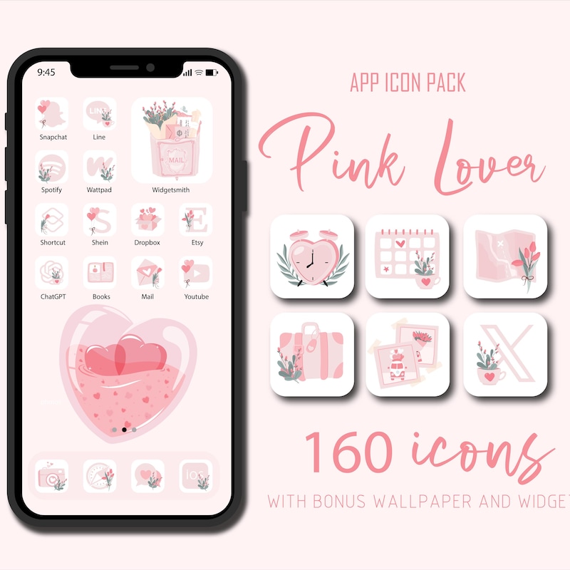Pink App Icons - Etsy