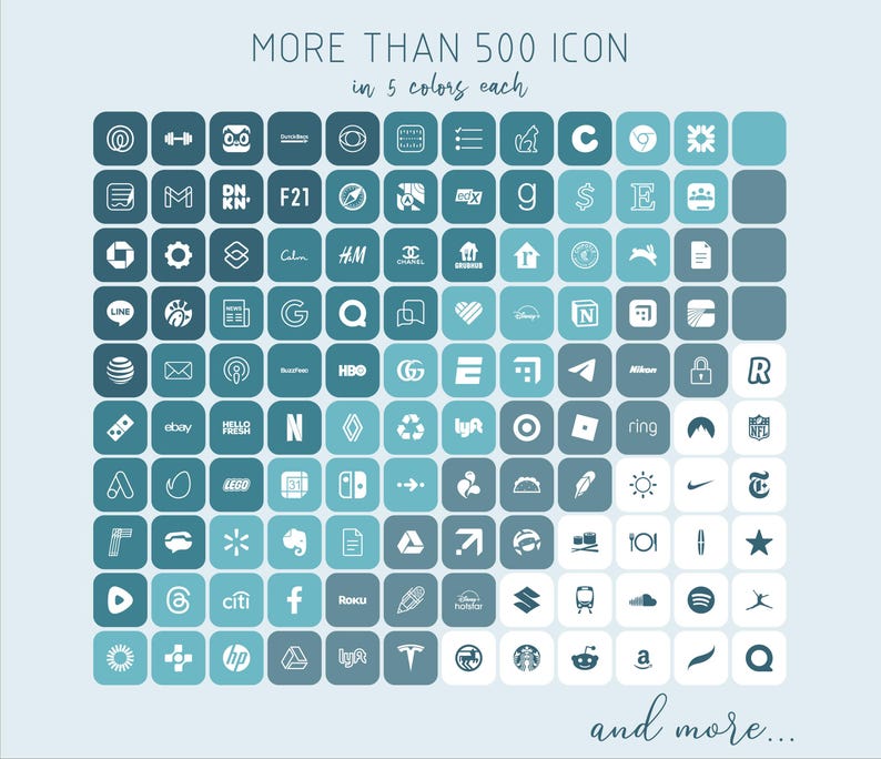 Ocean Blue APP Icon Pack, App Icon Set, Ios App Icons, Blue App Icon ...