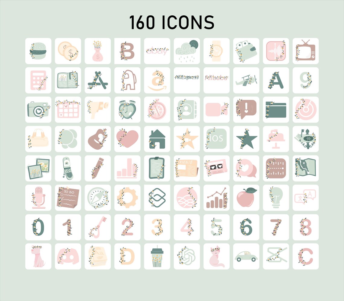 Daisy App Icons, Daisy App Icon Set, Ios App Icons, Flower App Icons ...
