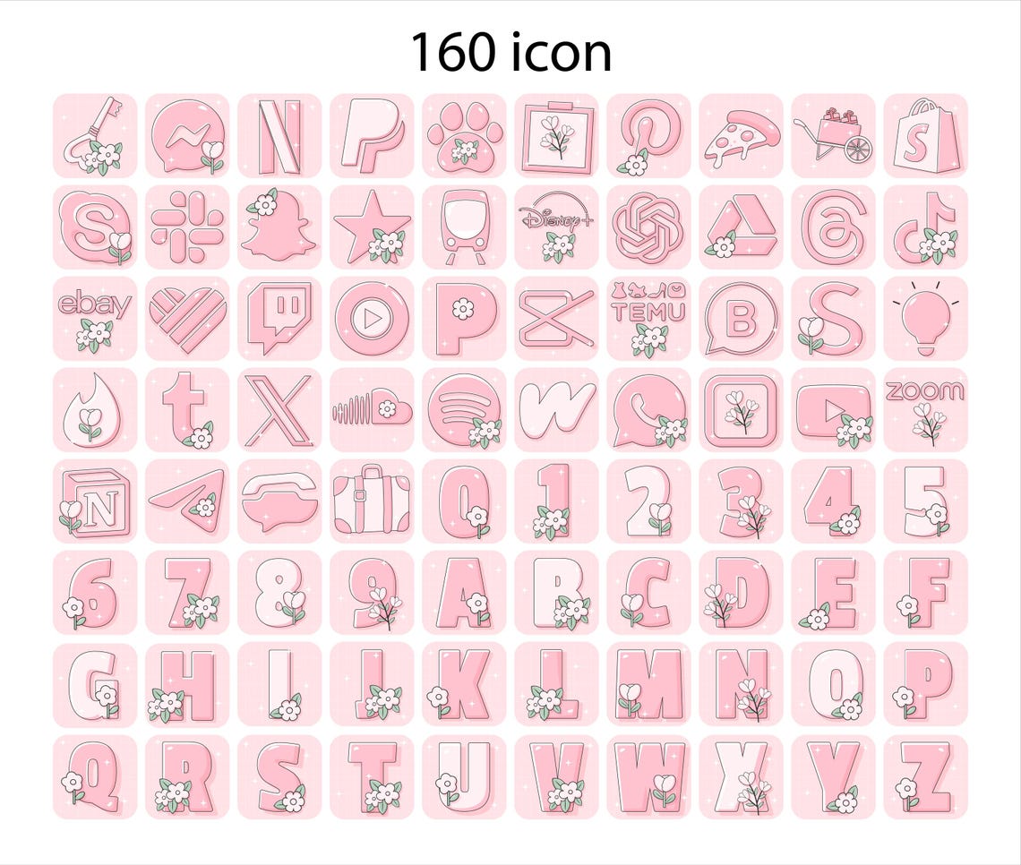 Pink Dream App Icon Set: 160 Ios Android Icons, Wallpapers & Widgets ...