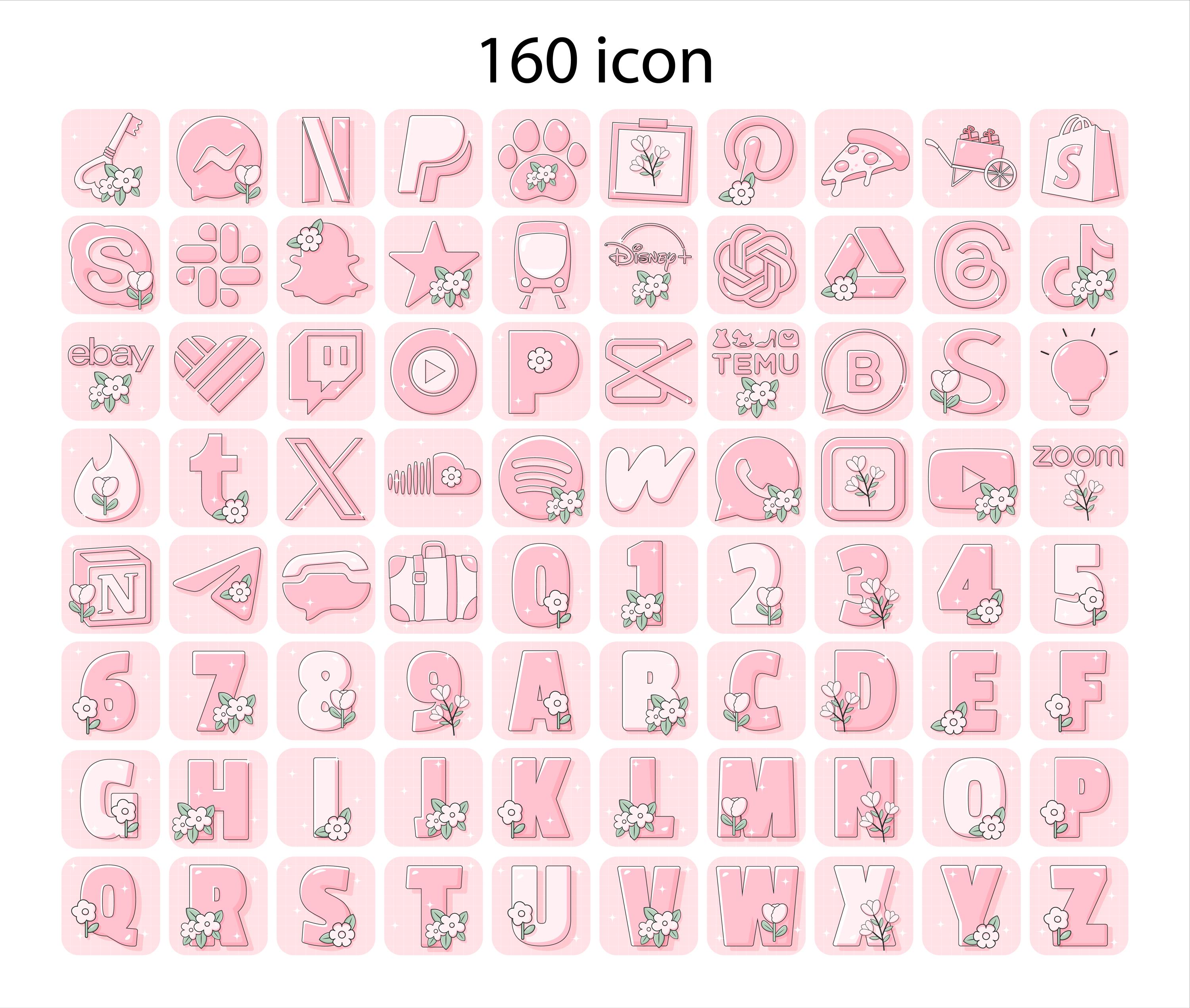 Pink Dream App Icon Set: 160 Ios Android Icons, Wallpapers & Widgets ...