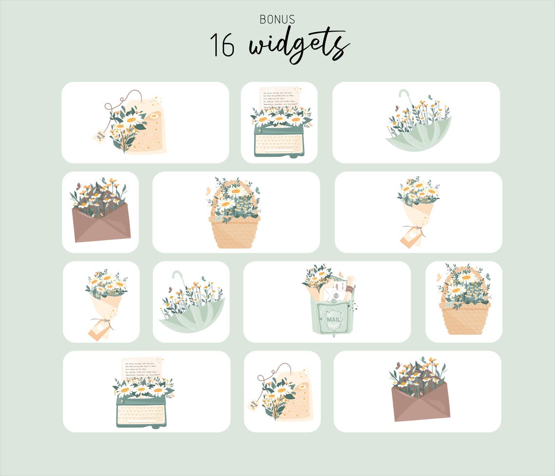 Daisy App Icons, Daisy App Icon Set, Ios App Icons, Flower App Icons ...