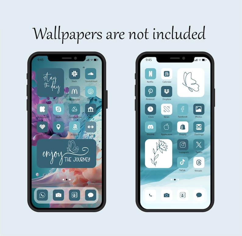 Ocean Blue APP Icon Pack, App Icon Set, Ios App Icons, Blue App Icon ...